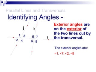 Parallel Lines with Transversals | PPT
