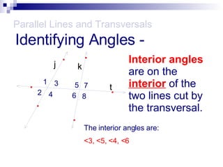 Parallel Lines with Transversals | PPT