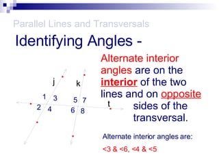 Parallel Lines with Transversals | PPT