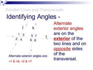 Parallel Lines with Transversals | PPT