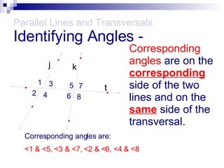 Parallel Lines with Transversals | PPT