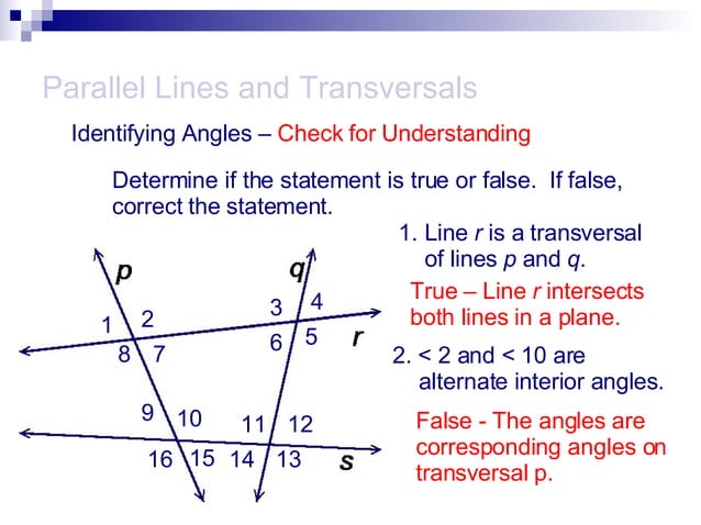Parallel Lines with Transversals
