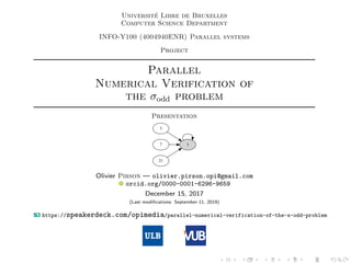 Parallel Numerical Verification of the σ_odd problem | PPT