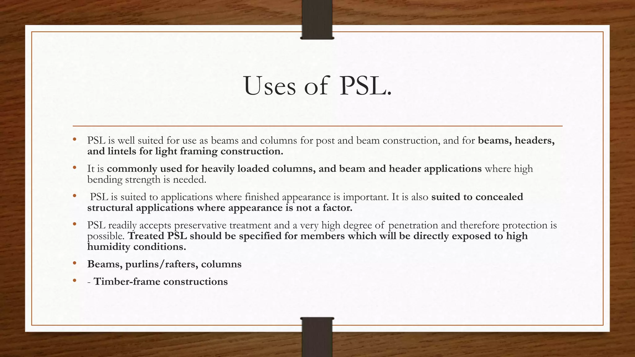 Parallel strand lumber | PPTX