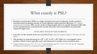 Parallel strand lumber | PPTX