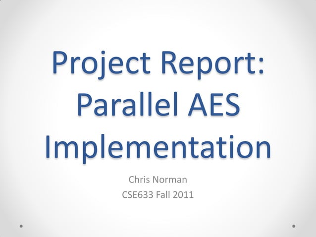 Parallel aes implementation | PDF