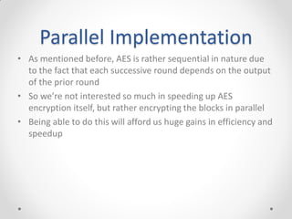 Parallel aes implementation | PDF