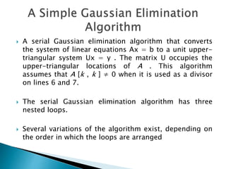 Parallel algorithm in linear algebra | PPT