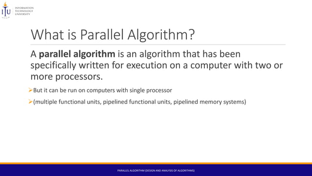 Parallel algorithms | PPTX