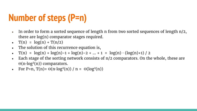 Parallel Sorting Algorithms