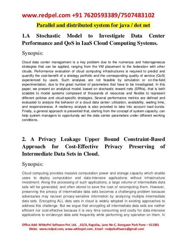 Parallel And Distributed System Projects For Java And Dot Net