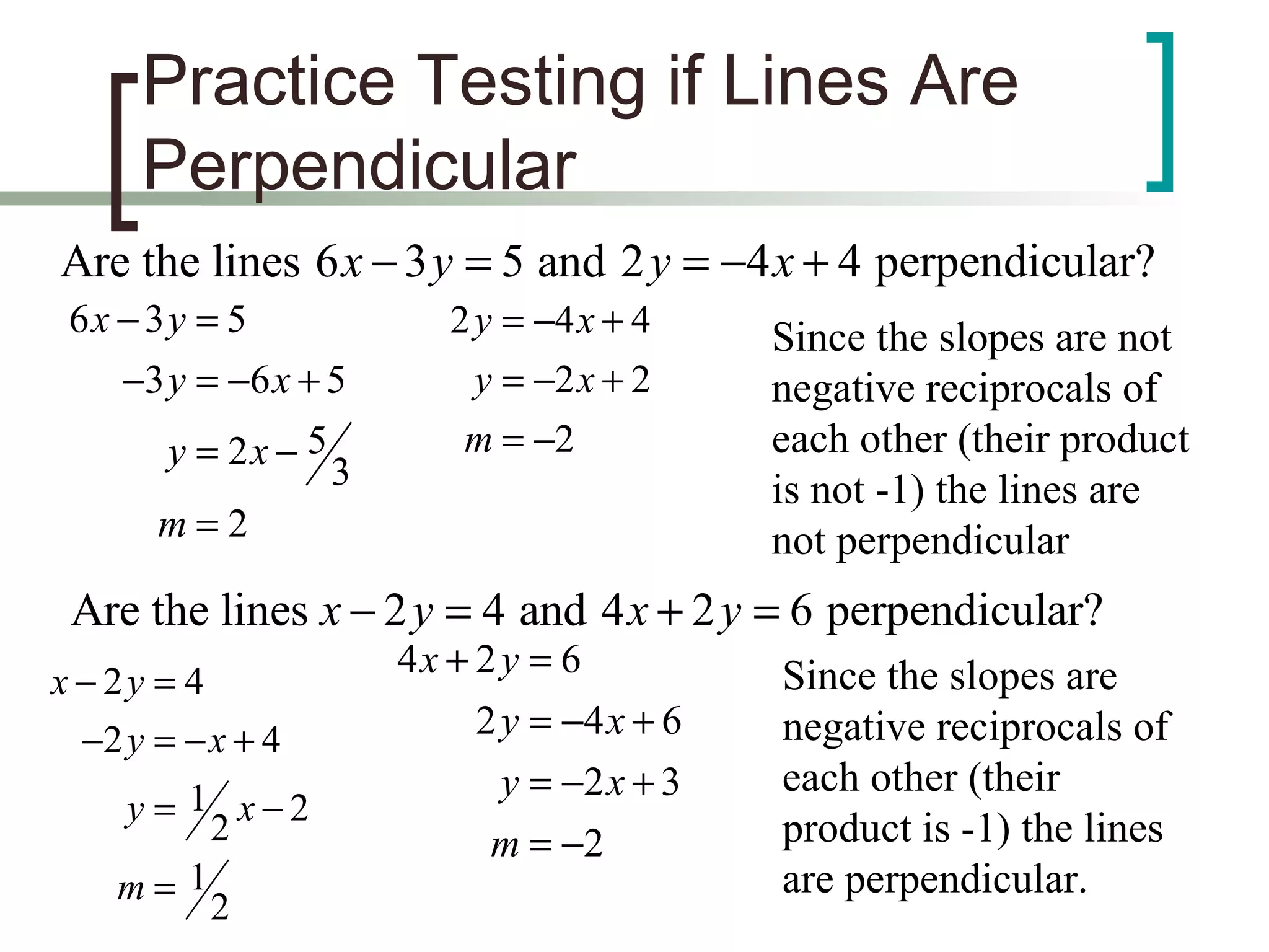 Parallel and perpendicular lines | PPT