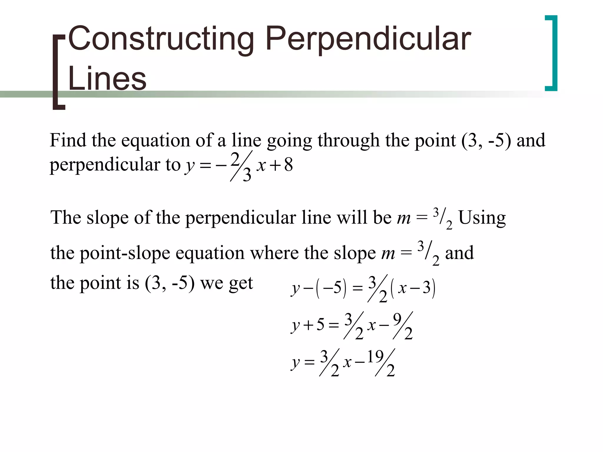 Parallel and perpendicular lines | PPT
