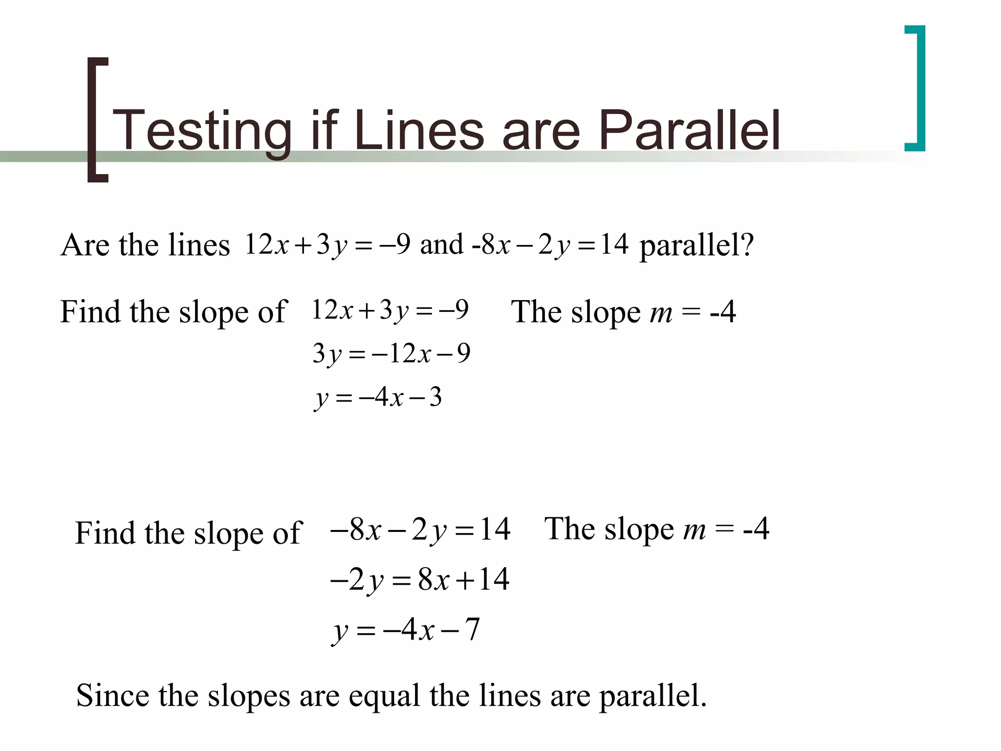 Parallel and perpendicular lines | PPT