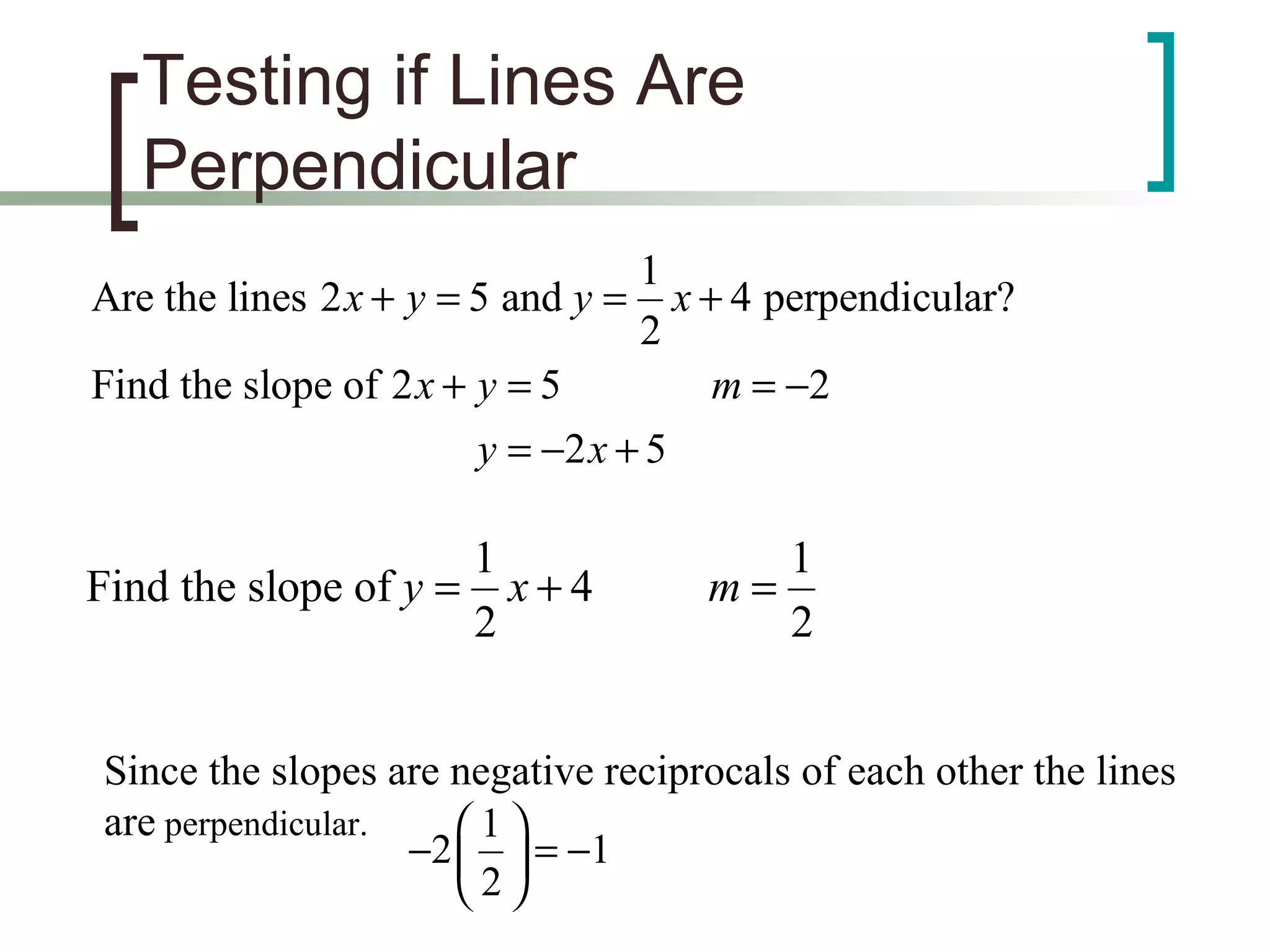 Parallel and perpendicular lines | PPT