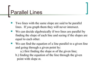 Parallel and perpendicular lines | PPT