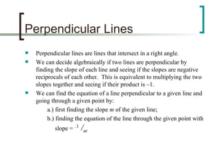 Parallel and perpendicular lines | PPT