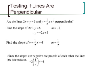 Parallel and perpendicular lines | PPT