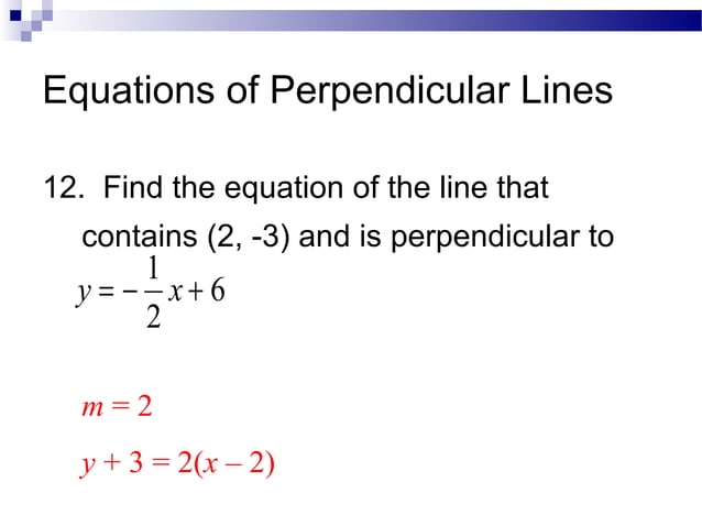 Parallel and Perpendicular Slopes lines | PPT | Geology | Science