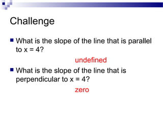 Parallel and Perpendicular Slopes lines | PPT