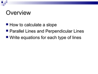 Parallel and Perpendicular Slopes lines | PPT
