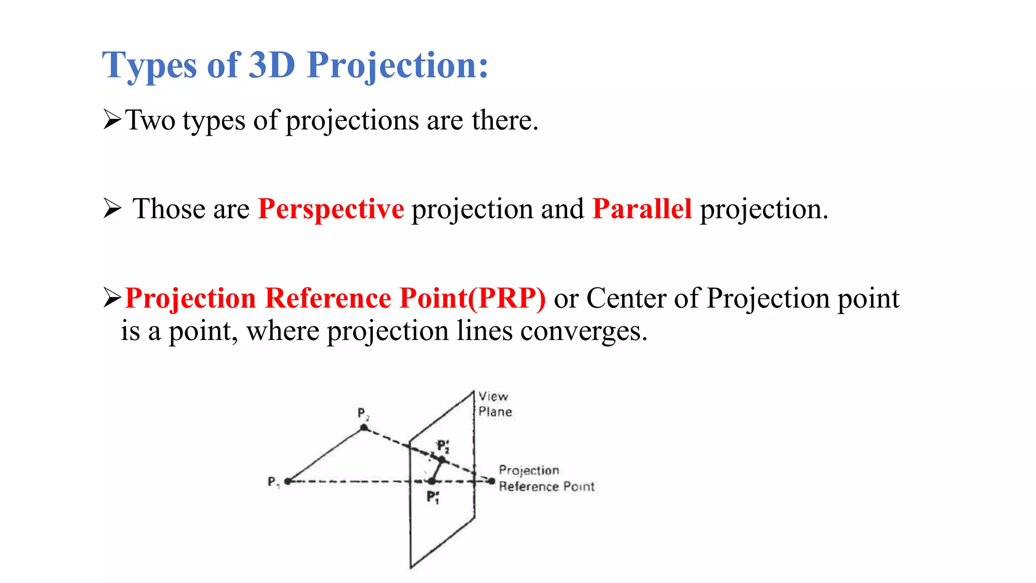 Parallel And Perspective Projection In 3 D Cg Pptx 3 D Graphics Computer Software And