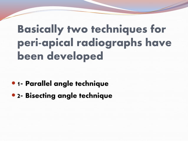Parallel angle technique vs bisecting angle technique. | PPTX | Dental ...