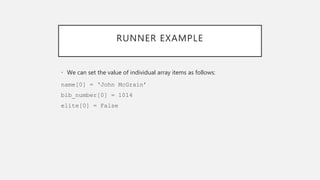Parallel arrays in python | PPTX