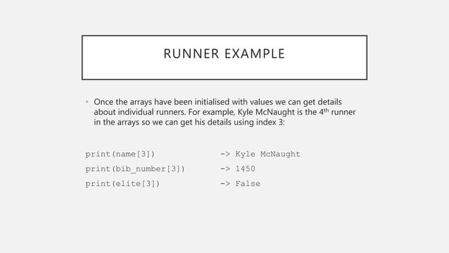Parallel arrays in python | PPTX | Computing | Technology & Computing