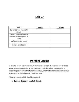 Parallel circuit of physics | PDF