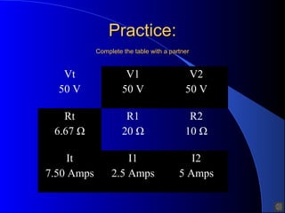 Parallel circuit practice problem answers | PPT