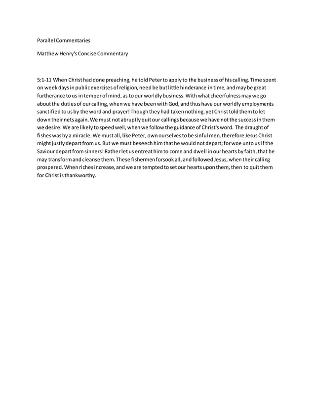 Parallel commentaries | PDF