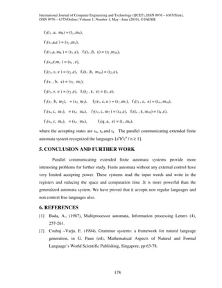 Parallel communicating extended finite automata systems | PDF