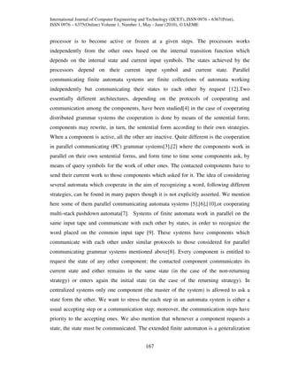 Parallel communicating extended finite automata systems | PDF