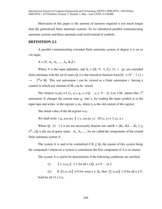 Parallel communicating extended finite automata systems | PDF