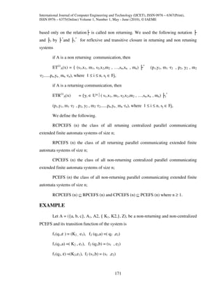Parallel communicating extended finite automata systems | PDF