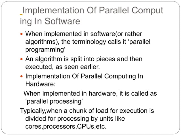 Parallel computing and its applications | PPTX