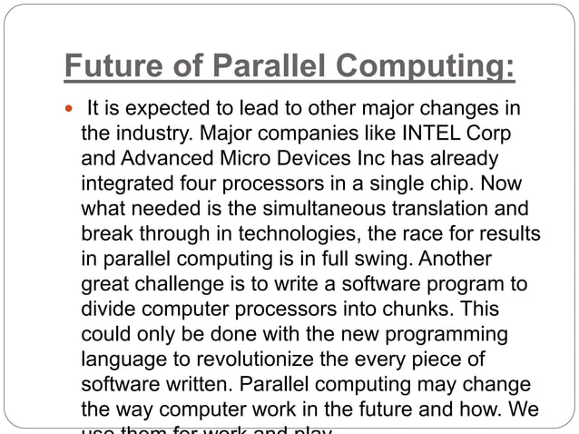 Parallel computing and its applications | PPTX
