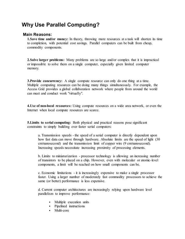 Parallel computing persentation | DOCX