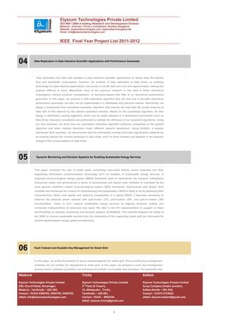 IEEE Final Year Projects 2011-2012 :: Elysium Technologies Pvt Ltd::Paralleldistributed | PDF