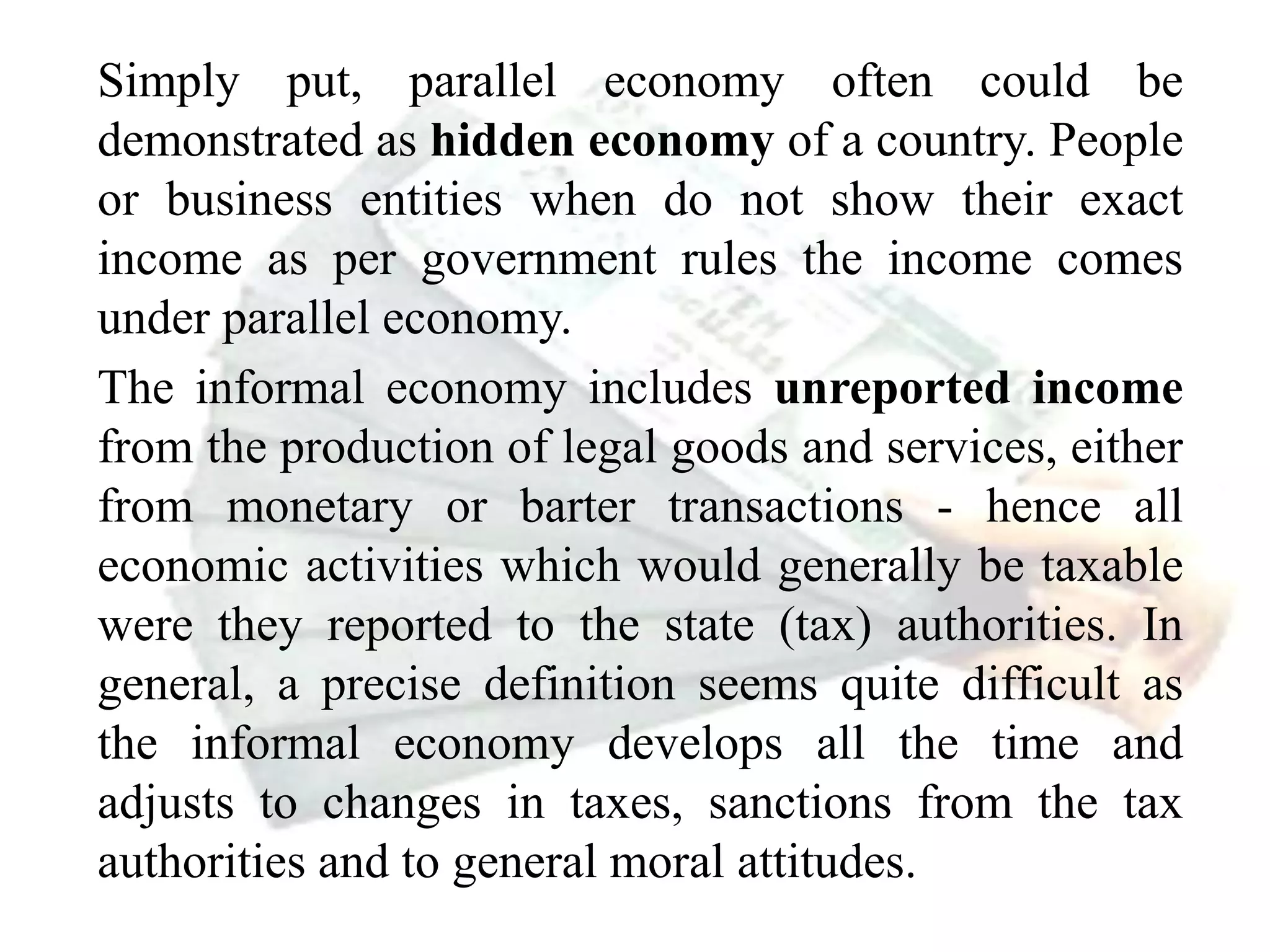 Parallel economy | PPT