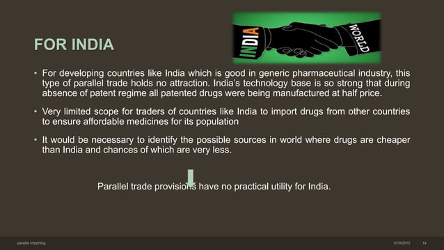 Parallel imports of pharmaceuticals ppt | PPTX