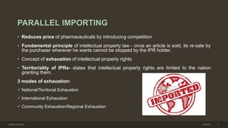 Parallel imports of pharmaceuticals ppt | PPTX
