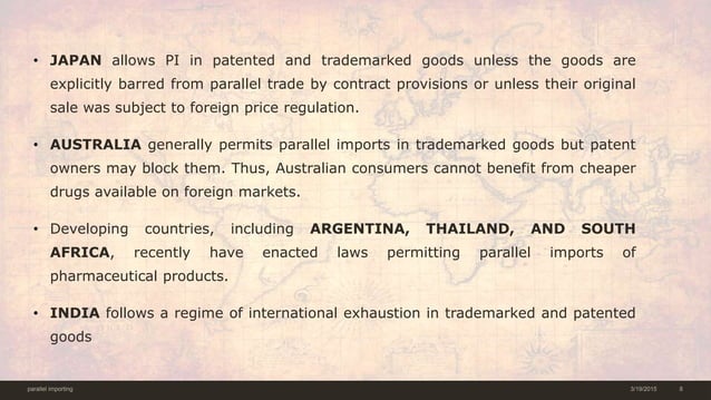 Parallel imports of pharmaceuticals ppt | PPTX