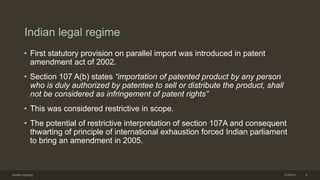 Parallel imports of pharmaceuticals ppt | PPTX