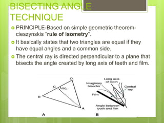 Paralleling and bisecting radiographic techniques | PPTX