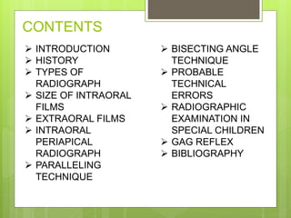 Paralleling and bisecting radiographic techniques | PPTX