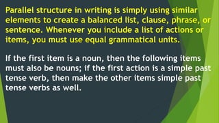 Parallelism ( Coherence and Cohesion) | PPT