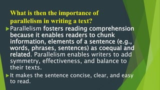 Parallelism ( Coherence and Cohesion) | PPT