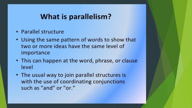 Parallelism ( Coherence and Cohesion) | PPT